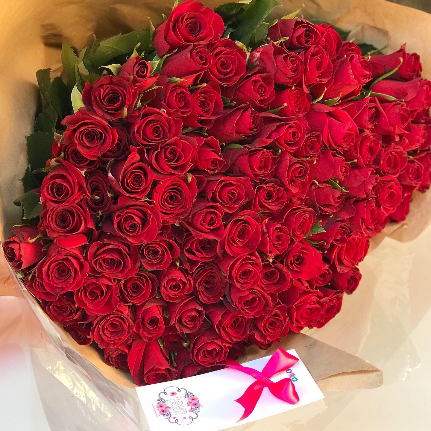 100 Red Roses - flowerCrown